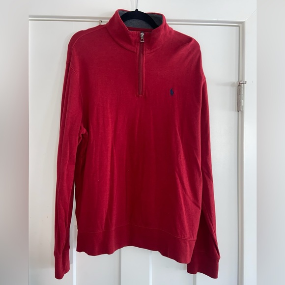 Polo Ralph Lauren | Shirts | Polo Ralph Lauren Red Quarter Zip Sweater ...